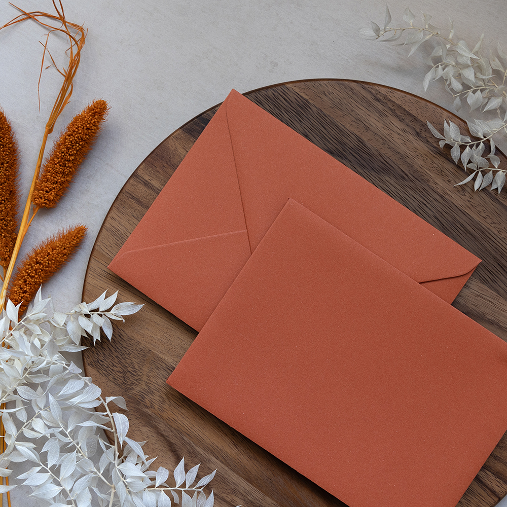 Rust Orange Envelopes | C7, C6, 5x7", C5, Square | DIY